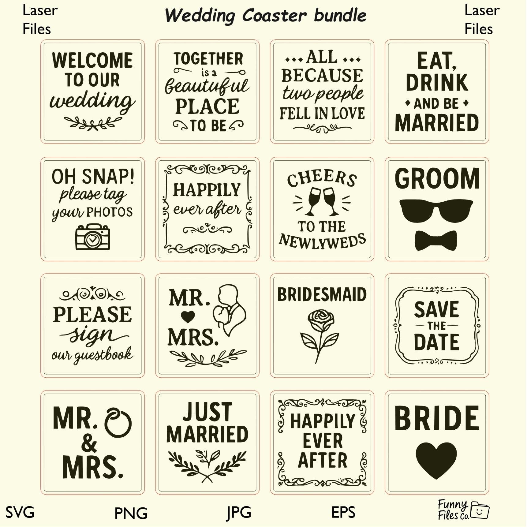 Wedding Sign SVG Bundle: 16 Laser Cut Designs (digital Download - Etsy