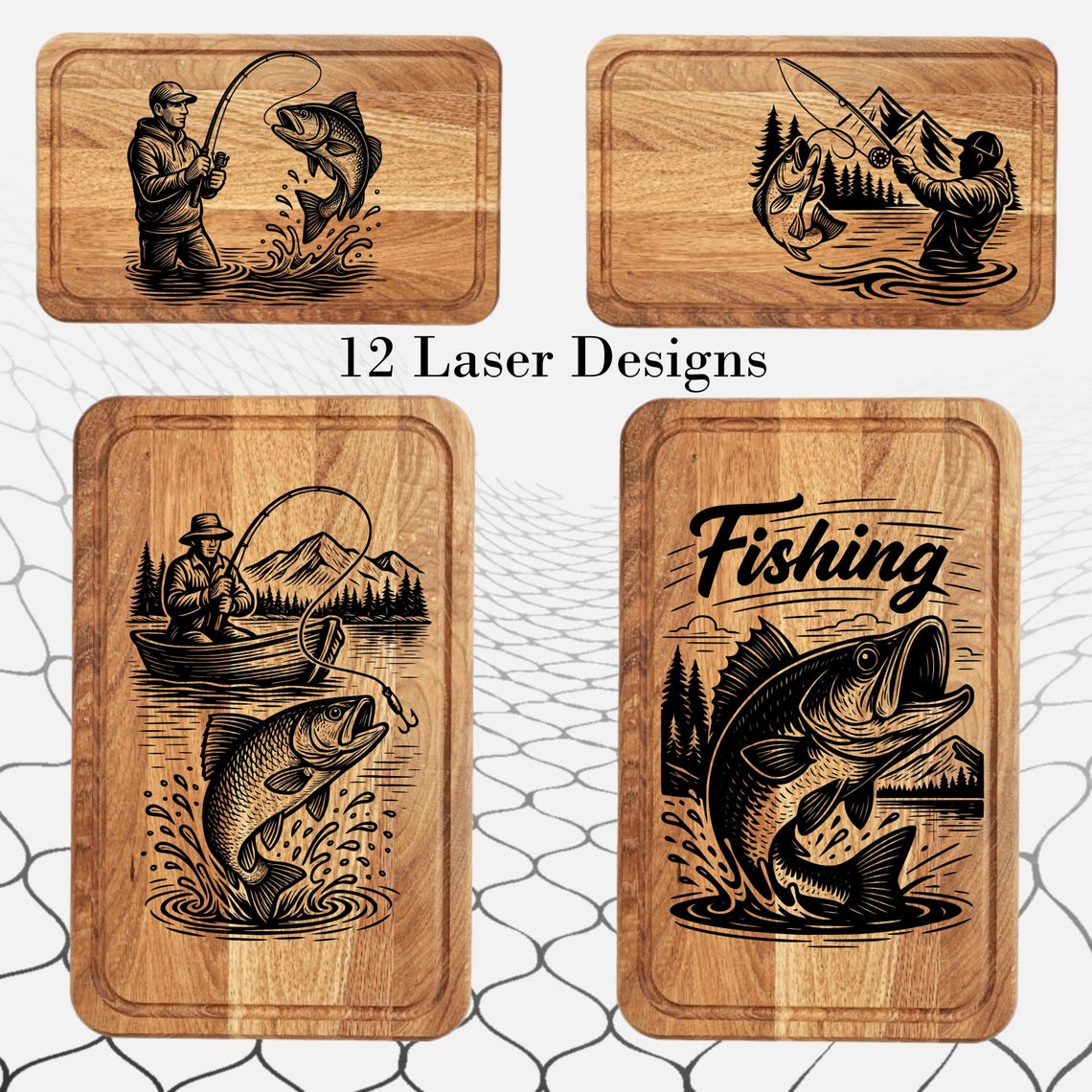 12 Fishing Laser Engraving Designs SVG Bundle - Etsy