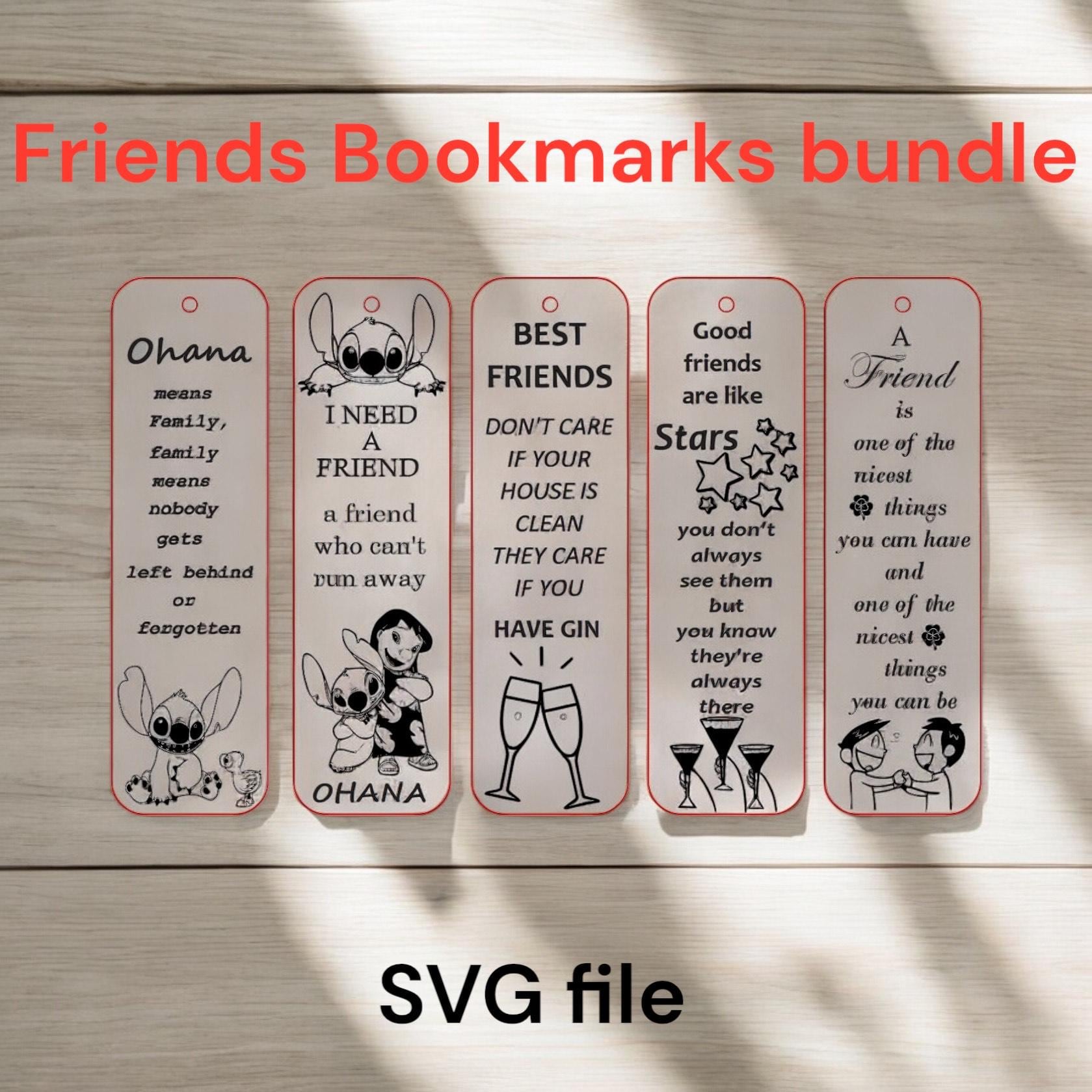 Digital Bookmarks, Svg Bookmarks , Laser Files, Friends Bookmarks ...