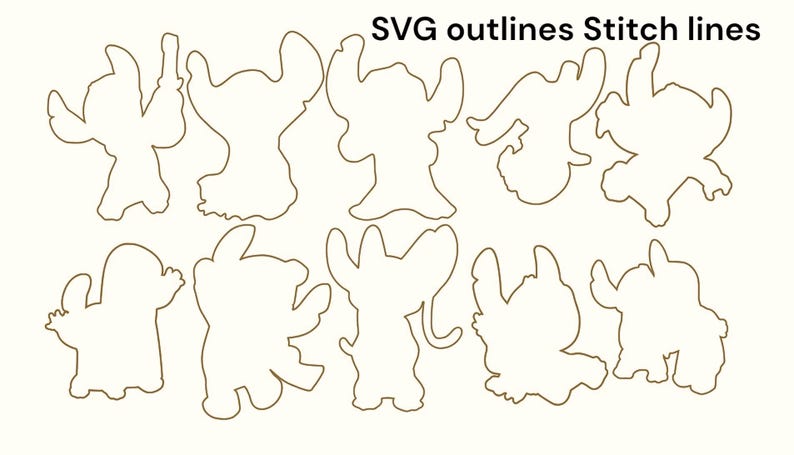 Stitch Coloring Characters , Lilo and Stitch , Svg File , Laser Files ...