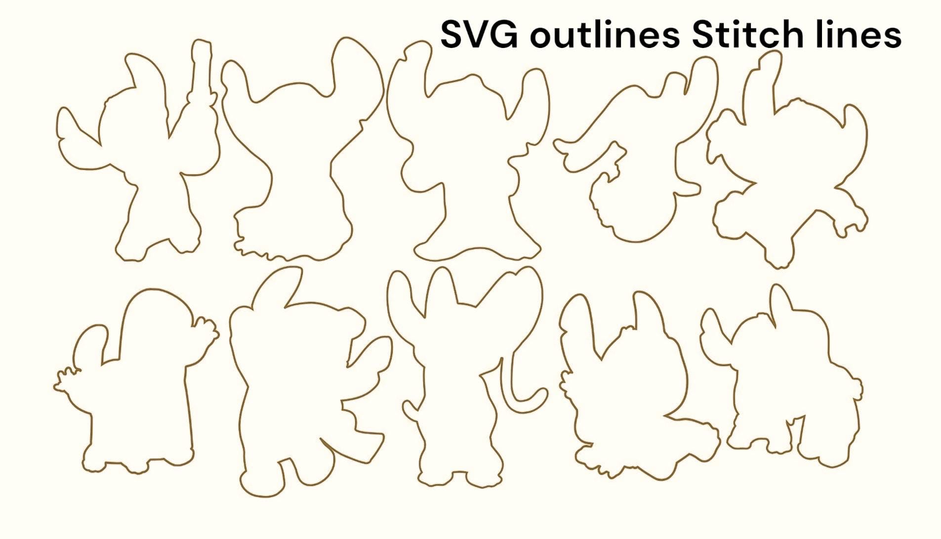 Stitch Coloring Characters , Lilo and Stitch , Svg File , Laser Files ...