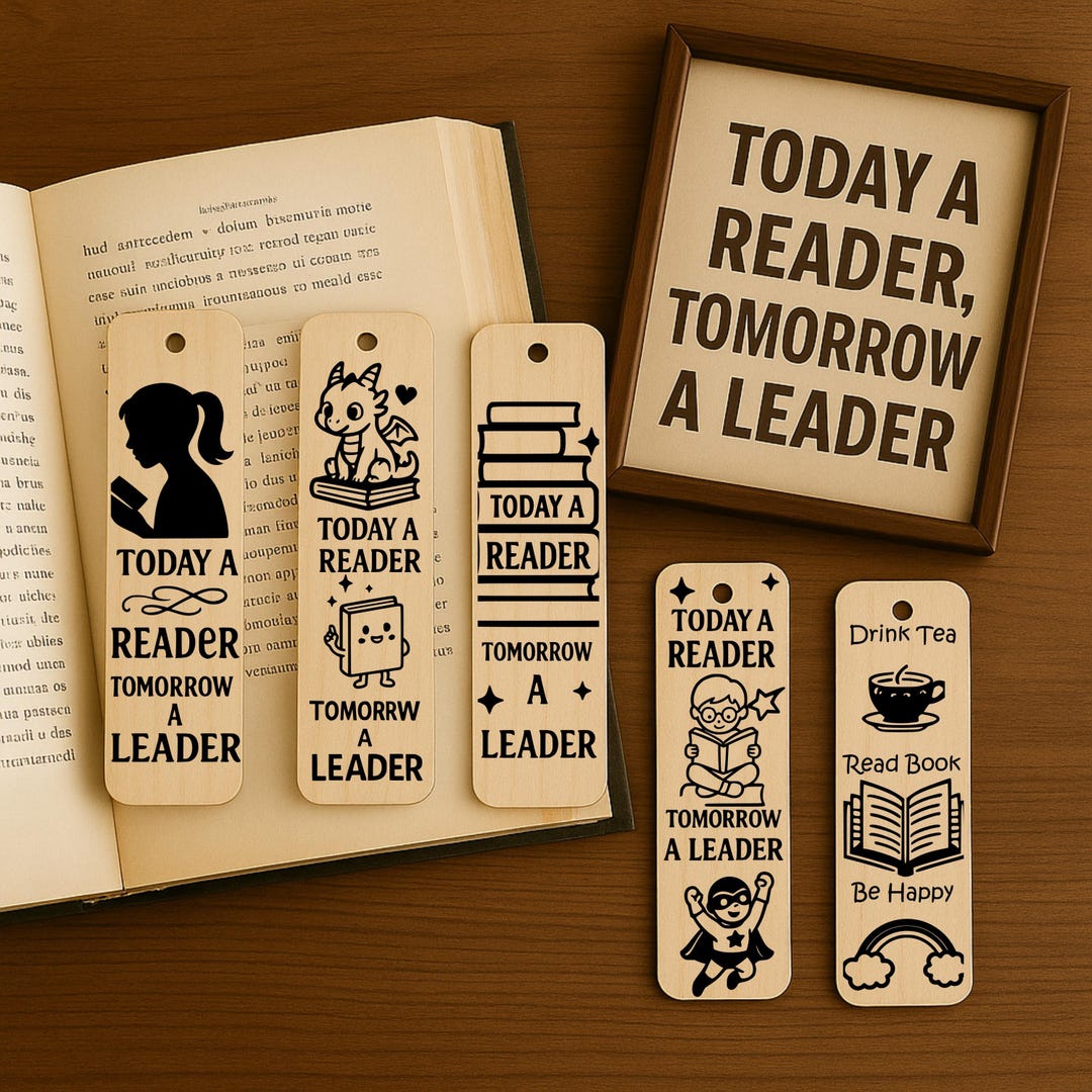 Laser Cut Bookmarks SVG Bundle: Reader Leader Designs (digital Download ...