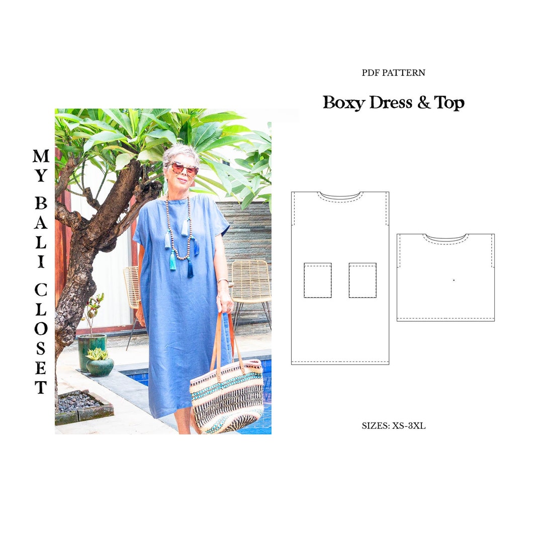 Boxy Dress & Top - PDF Sewing Pattern Size XS - 3XL - Etsy