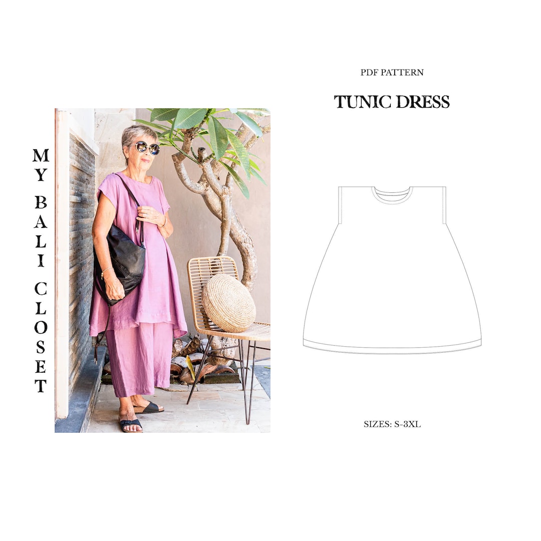 Tunic Dress - PDF Sewing Pattern Size S - 3XL - Etsy