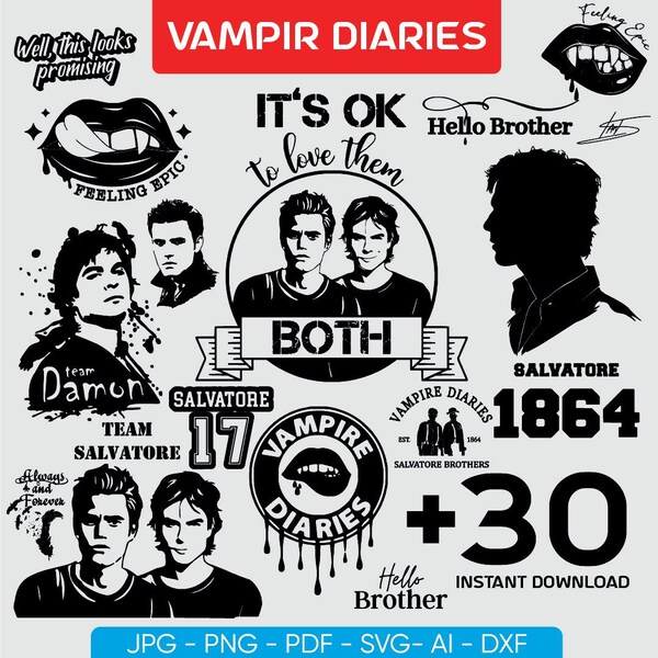 Vampire Diares Svg - Etsy