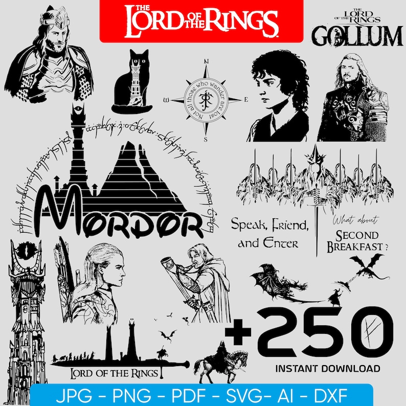 LOTR Bundle Pack, One Ring Svg, the Lord of the Rings Svg Bundle, LOTR ...