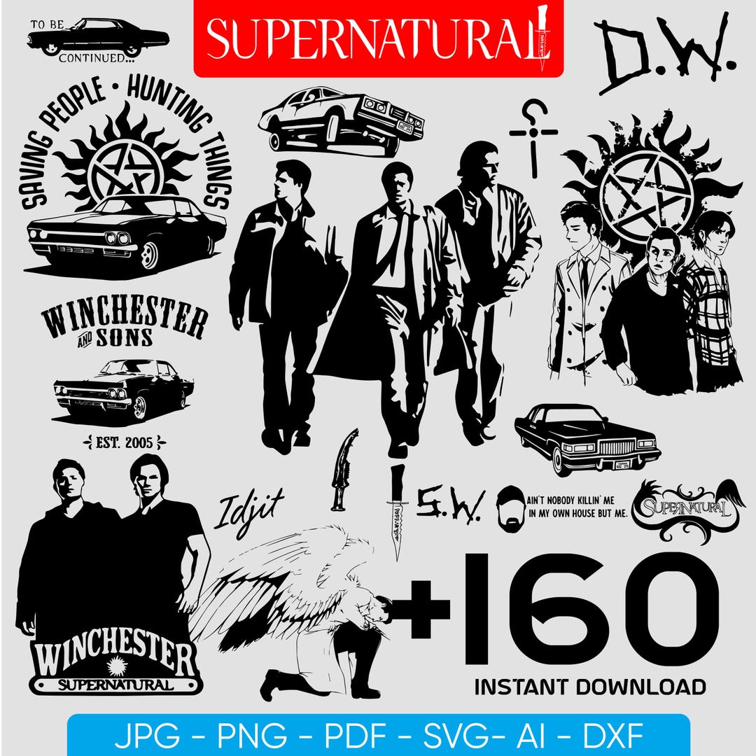 Supernatural Svg Files, Supernatural Movie Art Files - Etsy