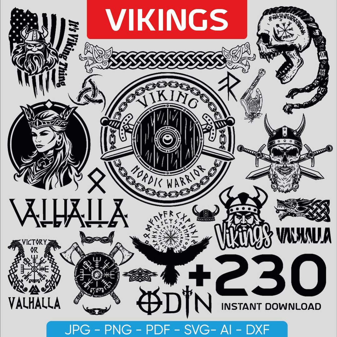Viking SVG Bundle 230 Norse-inspired Designs for Crafting - Etsy