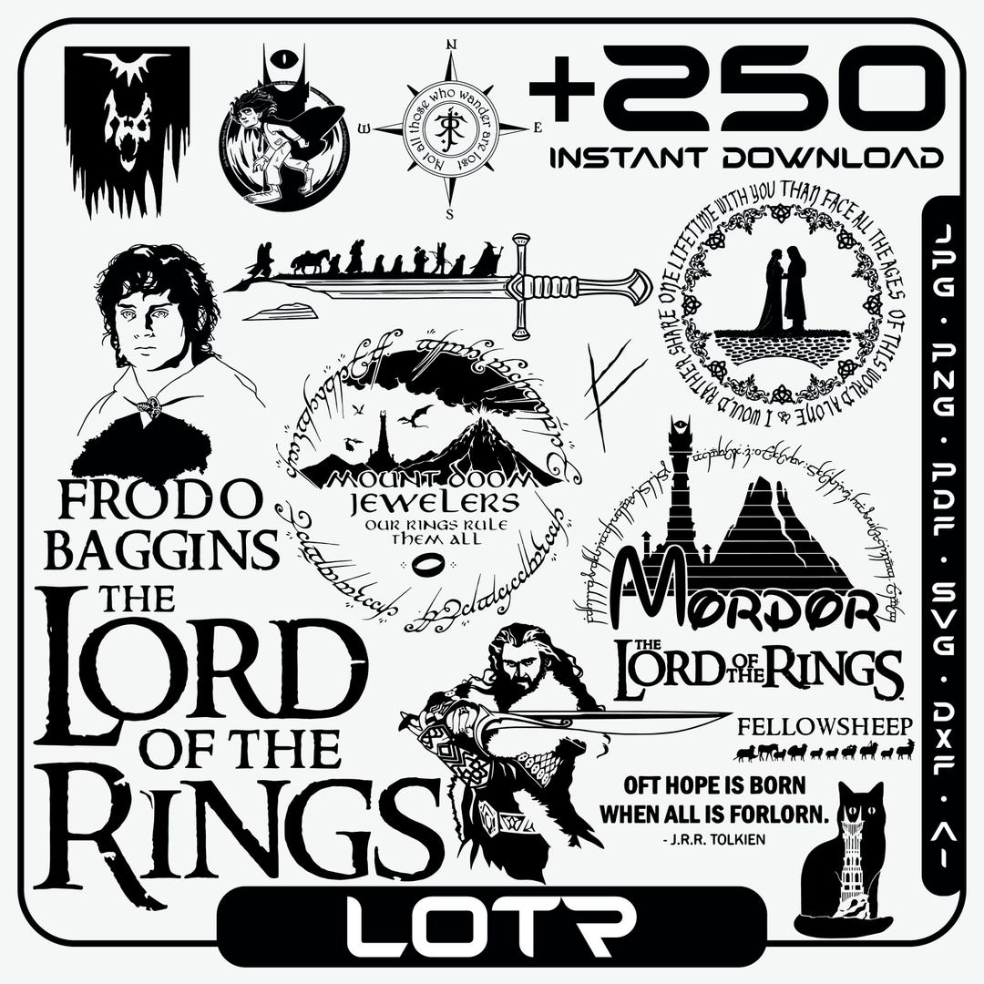 Fantasy SVG Bundle LOTR Designs for Cricut & Silhouette - Etsy