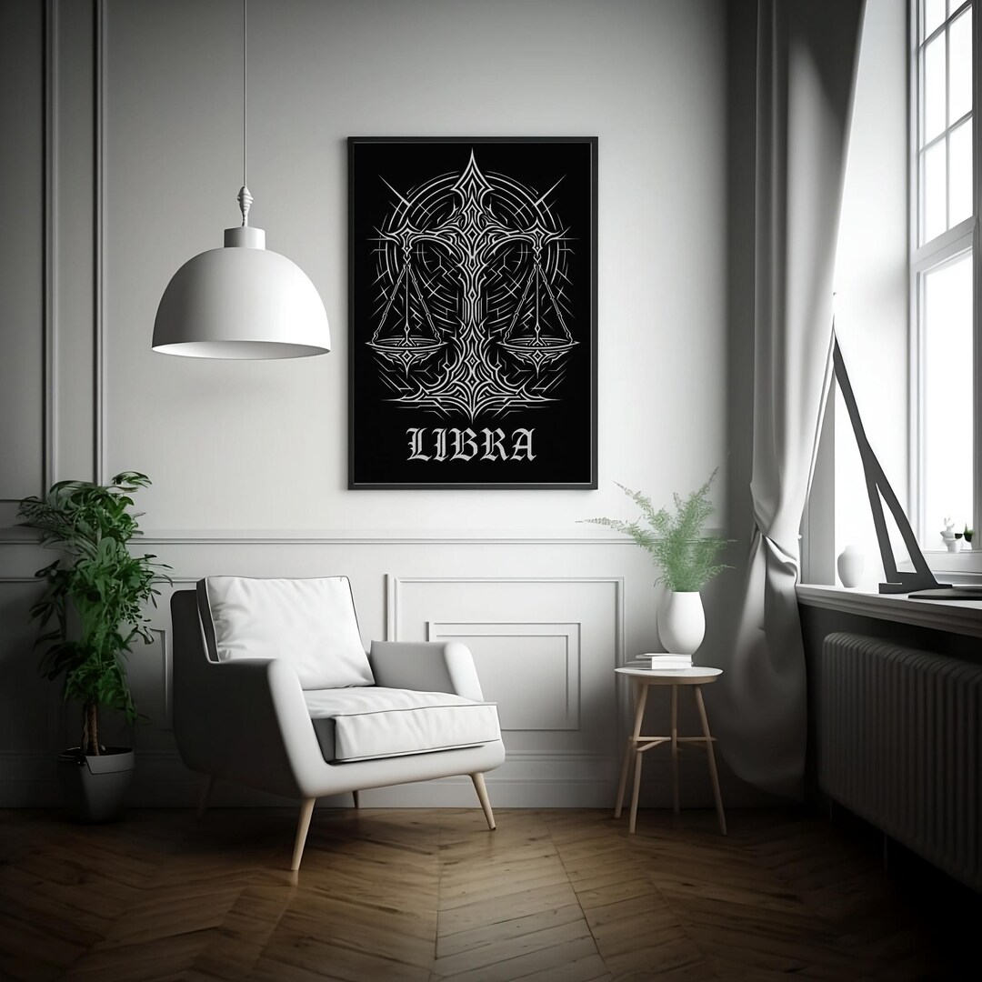 Libra Poster – Esoteric Astrology Poster | Zodiac Sign in Gothic ...