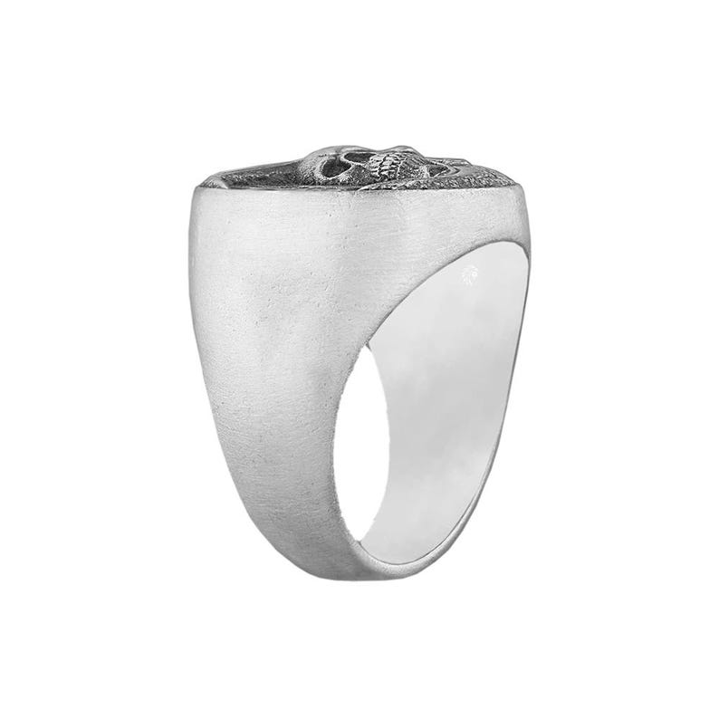 Gothic Realistic Artly Motif Skull Sterling Silver Biker Ring, Pagan ...