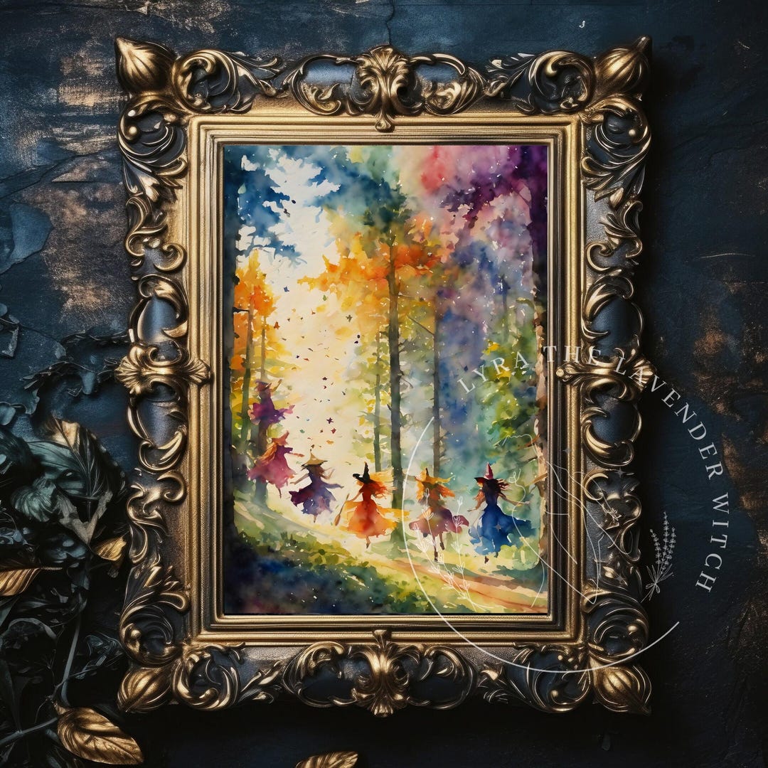 7x5" Flying Lesson | Whimsical Coven Art Print by Lyra O'brien | Pagan ...
