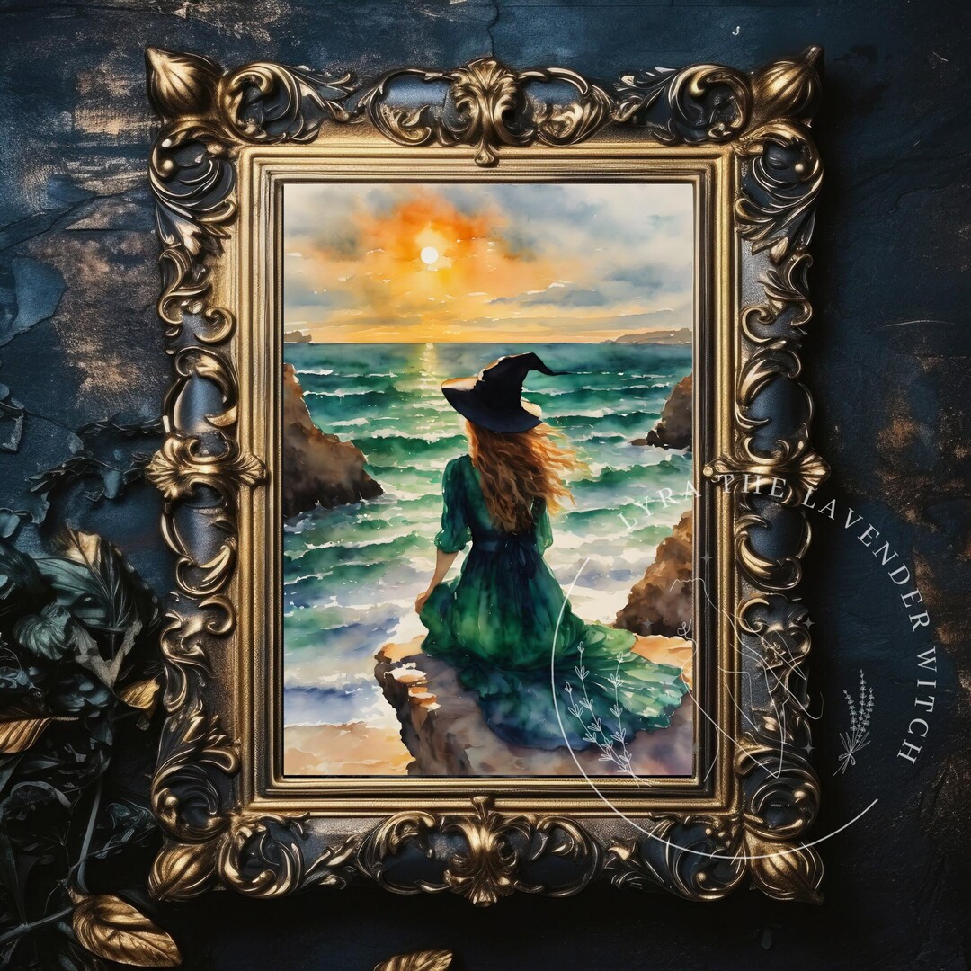 7x5" the Emerald Witch by the Sea | Art Print by Lyra O'brien | Irish ...