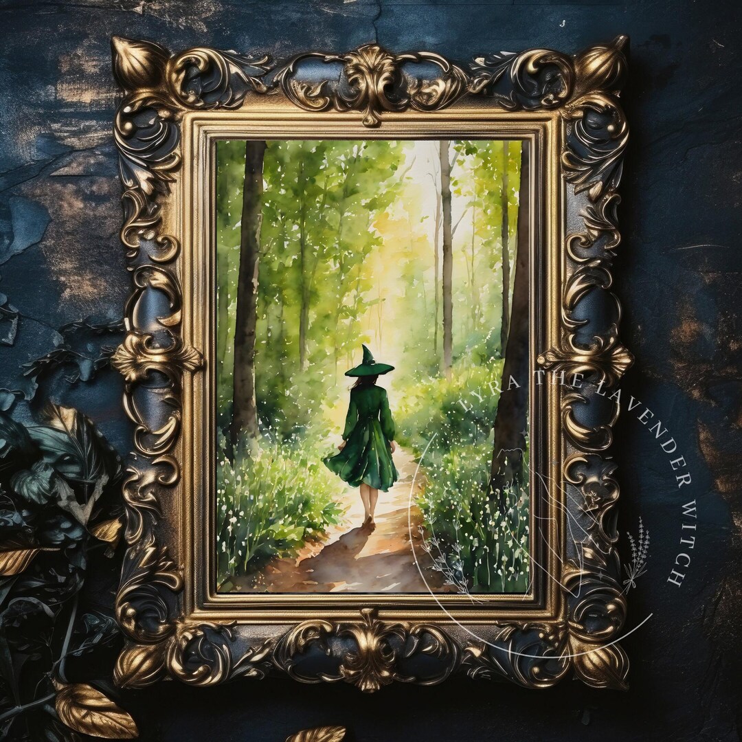7x5 the Green Witch in Spring Art Print by Lyra O'brien Lily of the ...