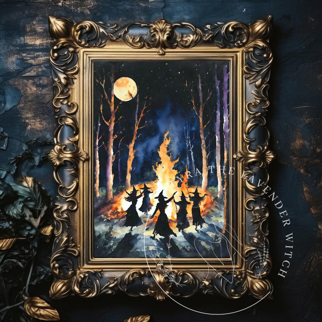 7x5" Fire Dance | Witches Coven Dancing Art Print by Lyra O'brien ...