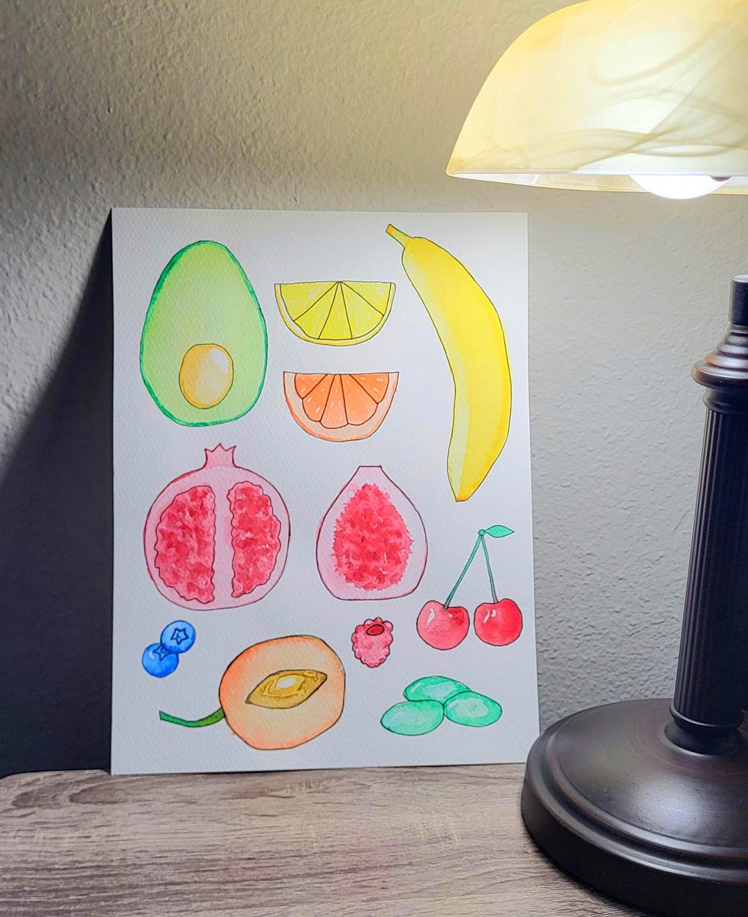 Original Watercolor Fruit Illustration, Summer Kitchen Art (9x12) - Etsy