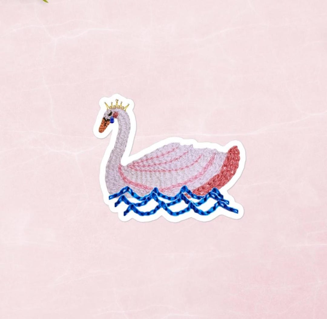 Embroidered Crying Swan Sticker: Swan Lake Ballet Inspired - Etsy UK
