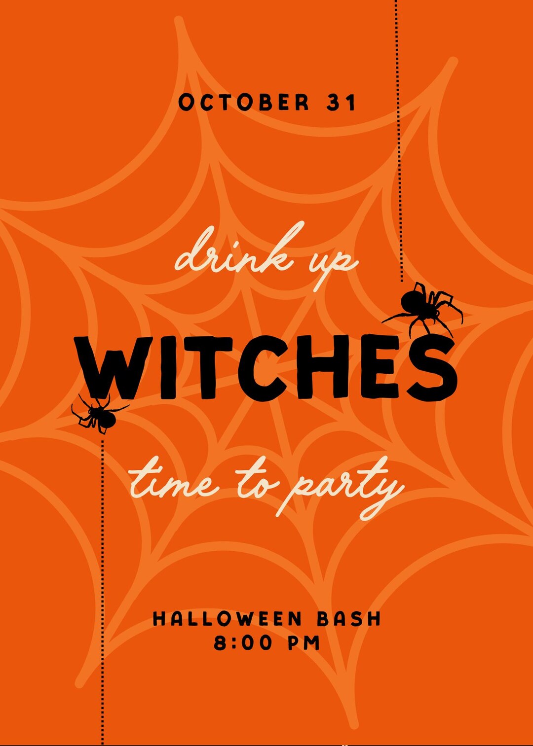 Orange Spiderweb Halloween Invitation – Editable Canva Template - Etsy