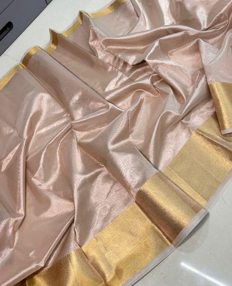 Premium Quality Banarsi Semi Tissue Sarees Beautiful Plane Saree - Etsy