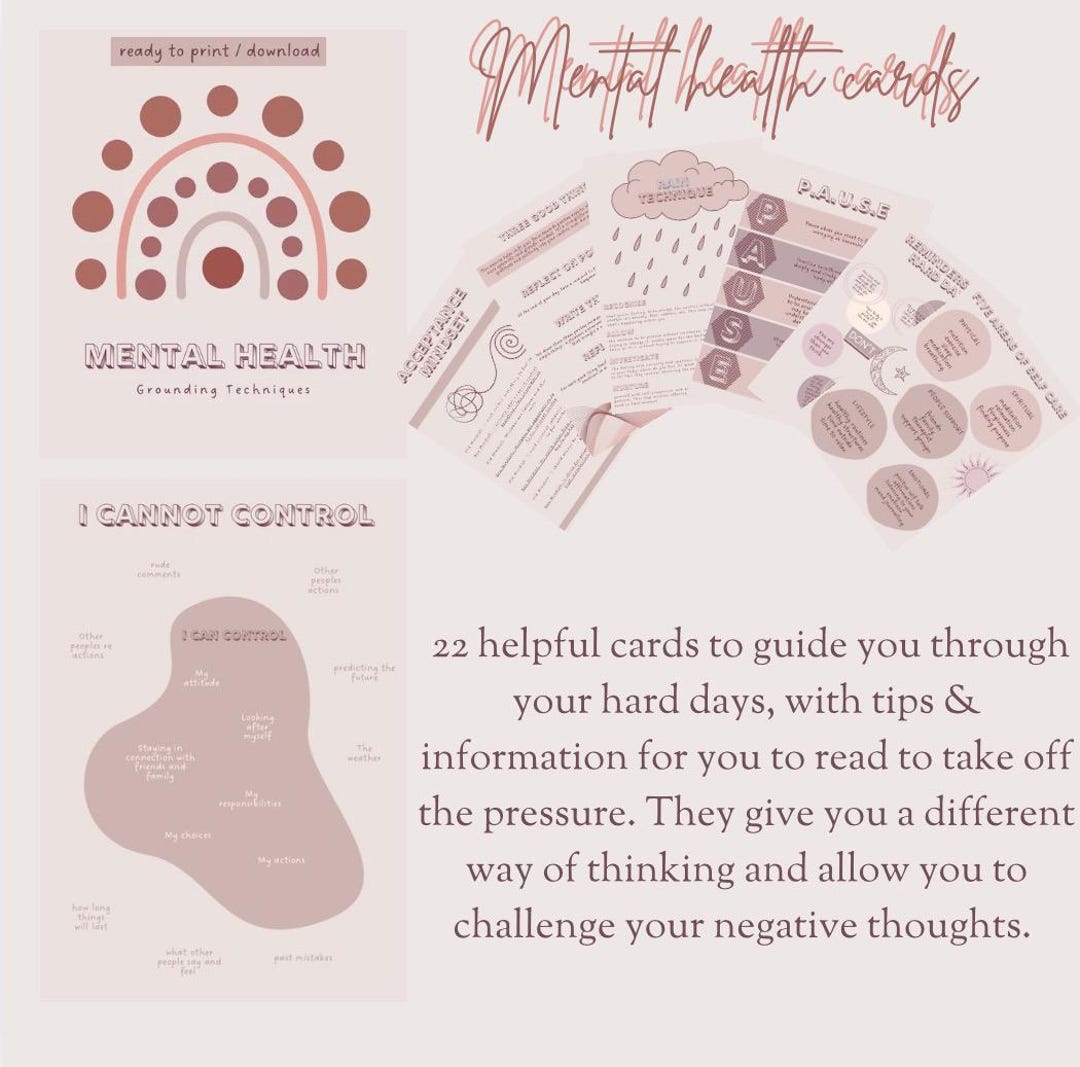 Mental Health Cards Etsy