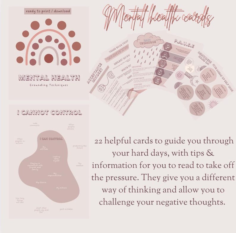 Mental Health Cards - Etsy