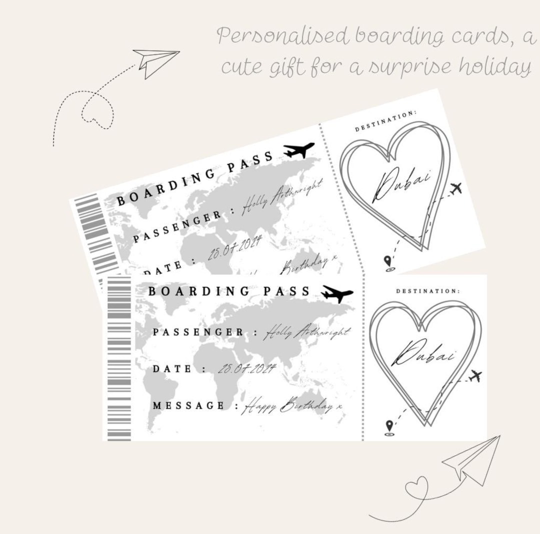 Personalised Boarding Pass - Etsy