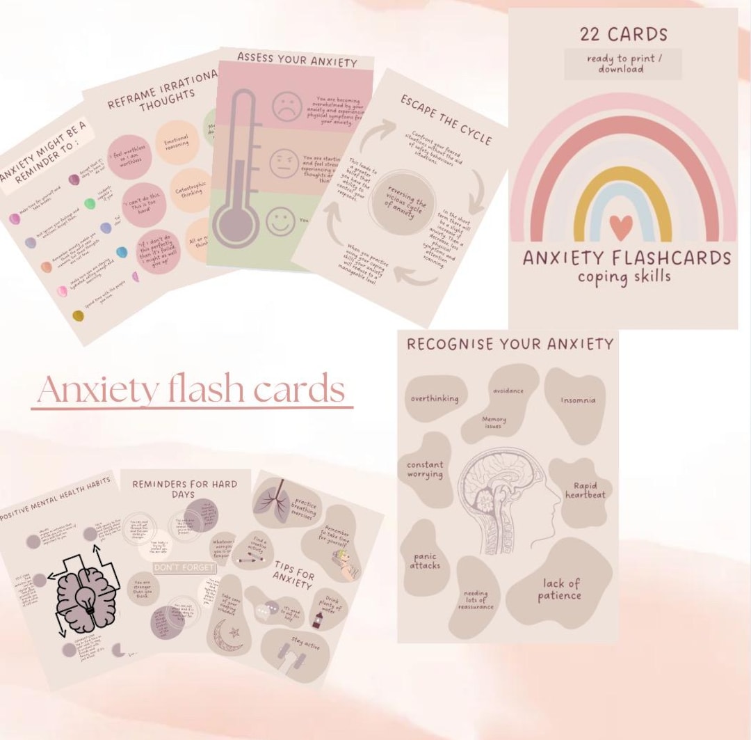 Anxiety Flash Cards - Etsy