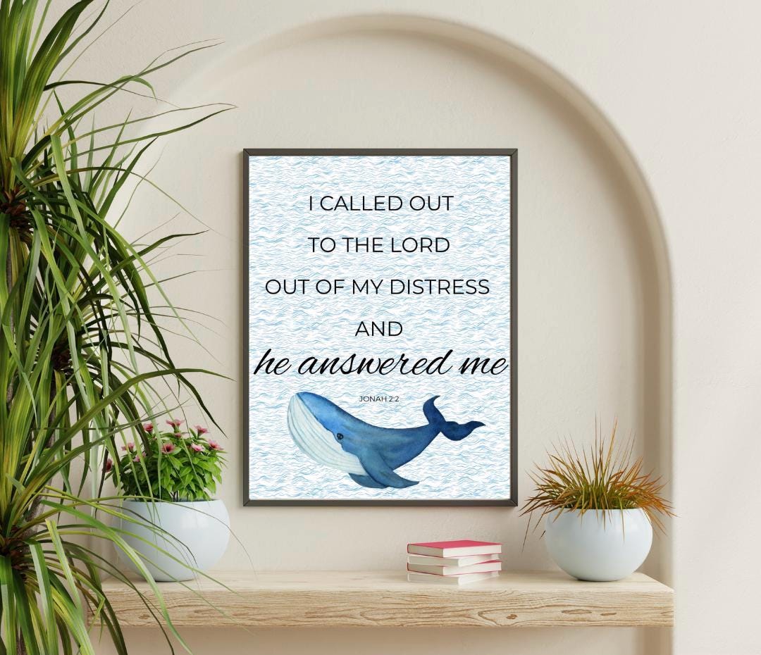 Jonah 2:2 Scripture Wall Art - “in My Distress I Called to the Lord ...