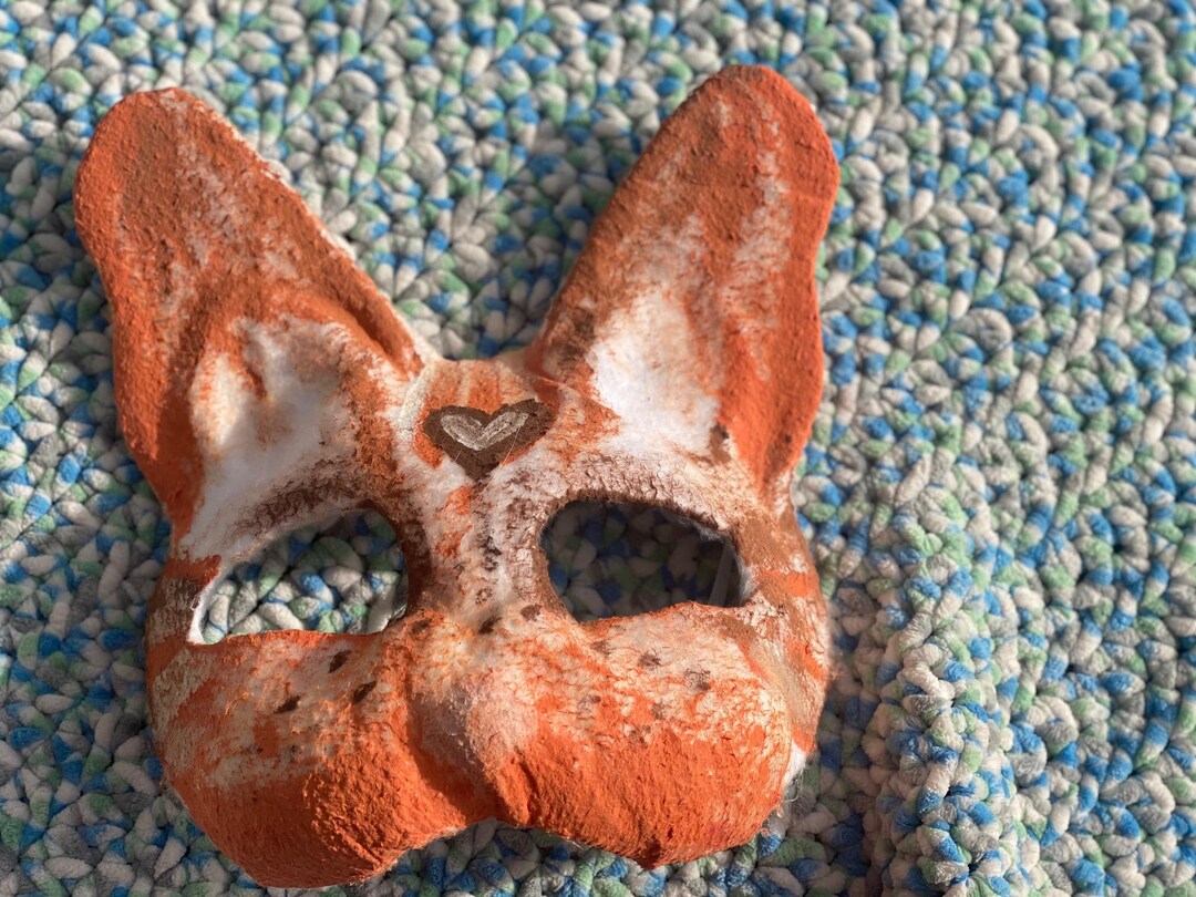 Cute Mythical Therian Orange Cat Mask, With Foam Snout and Cardboard ...