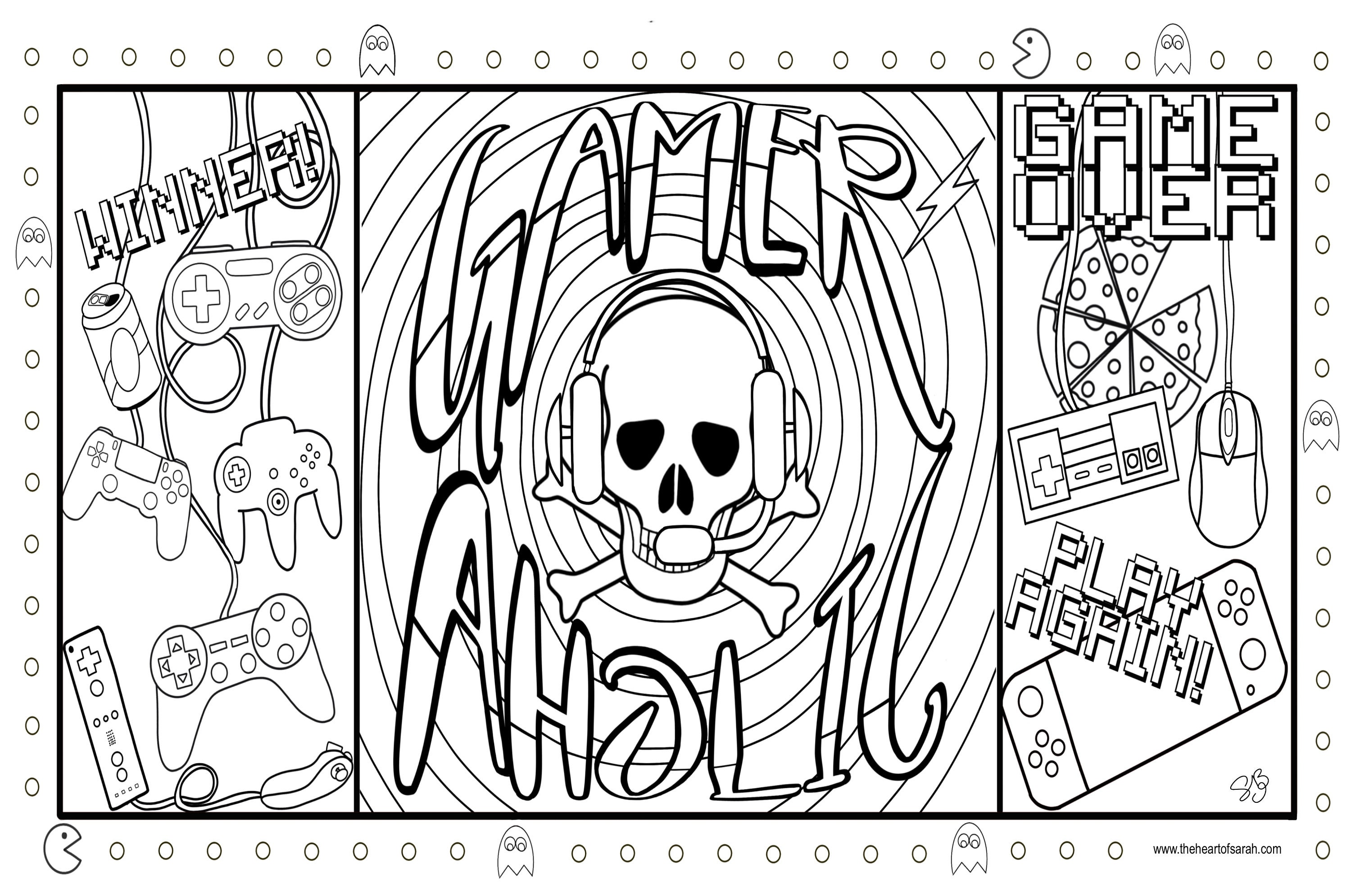 Gamer Coloring Pages Coloring Pages