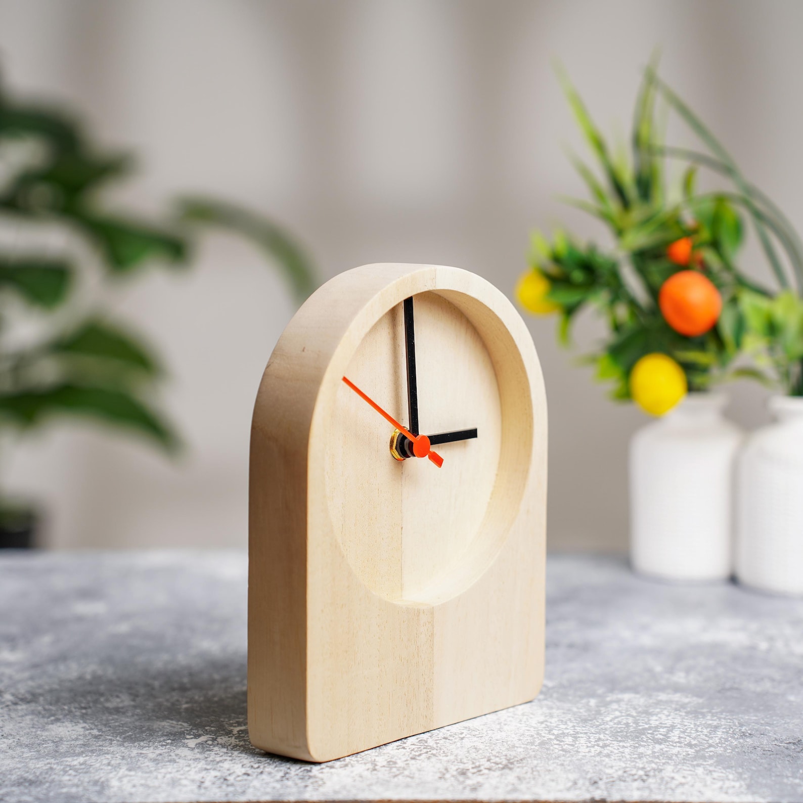 Personalized Wooden Desk Clock/unique Analog Table Clock/natural Wood ...