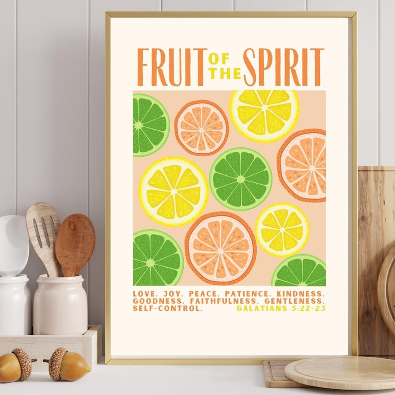 Fruit of the Spirit Poster: Citrus Bible Verse Art (digital Download ...