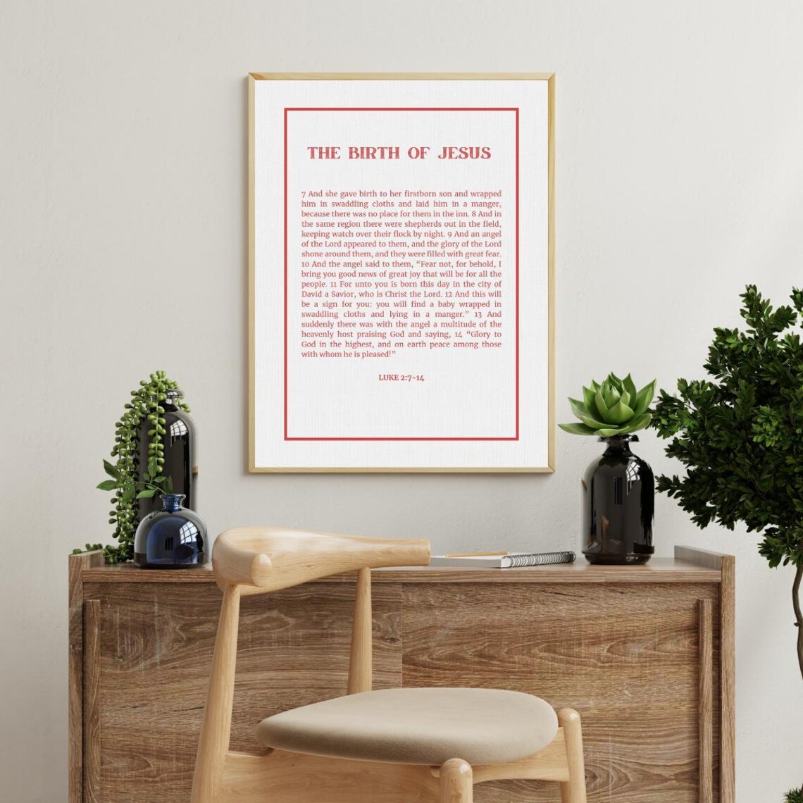 Birth of Jesus Christmas Scripture Art Print (digital Download) - Etsy