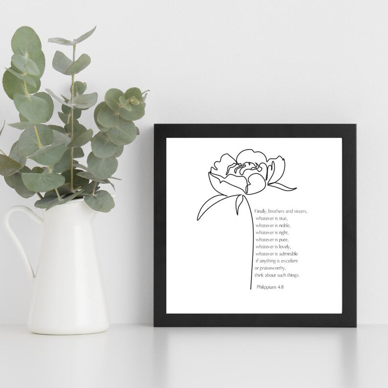 Whatever is Lovely Art. Christian Bible Verse Digital Download ...