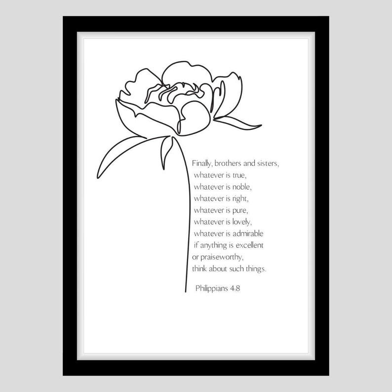 Whatever is Lovely Art. Christian Bible Verse Digital Download ...
