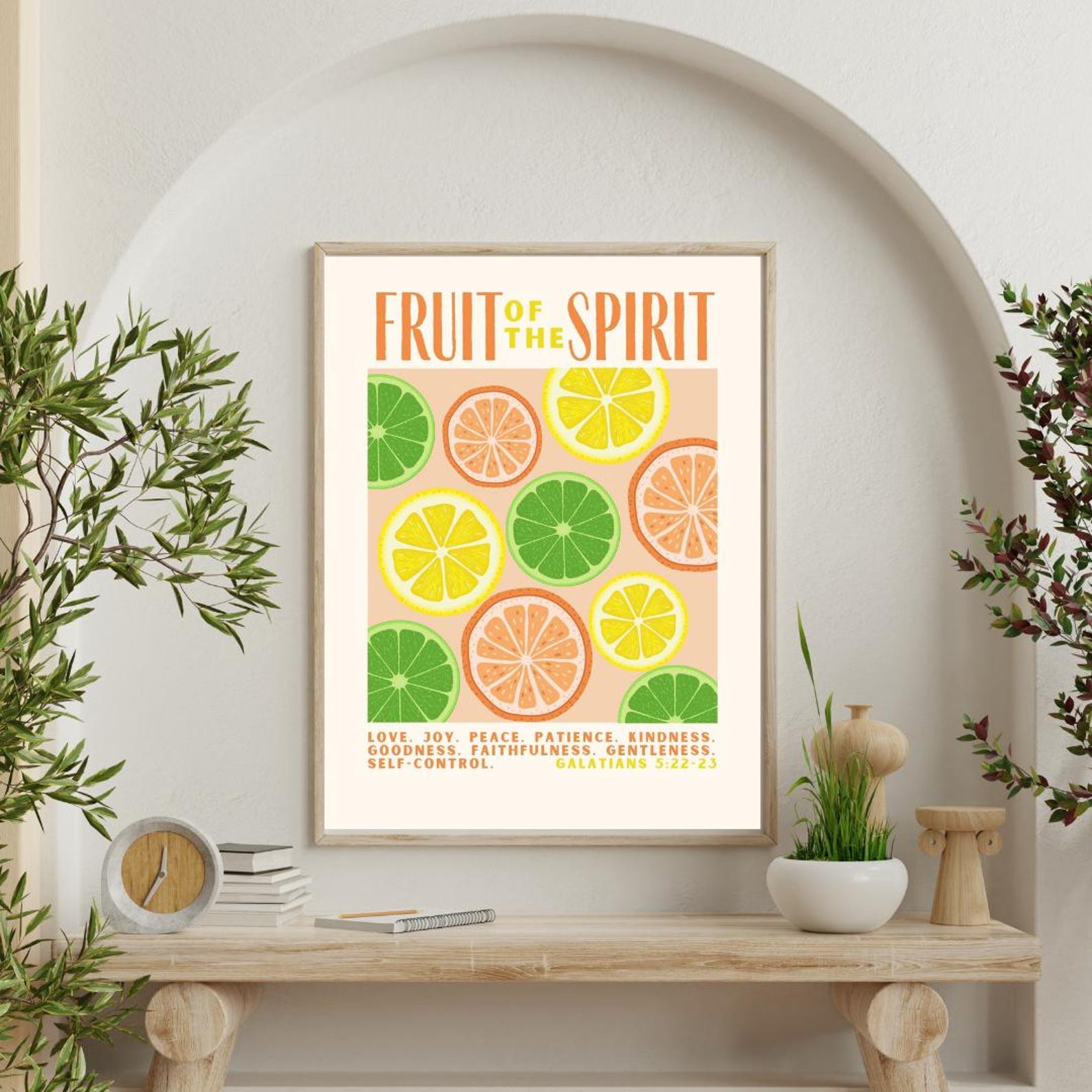 Fruit of the Spirit Poster: Citrus Bible Verse Art (digital Download ...