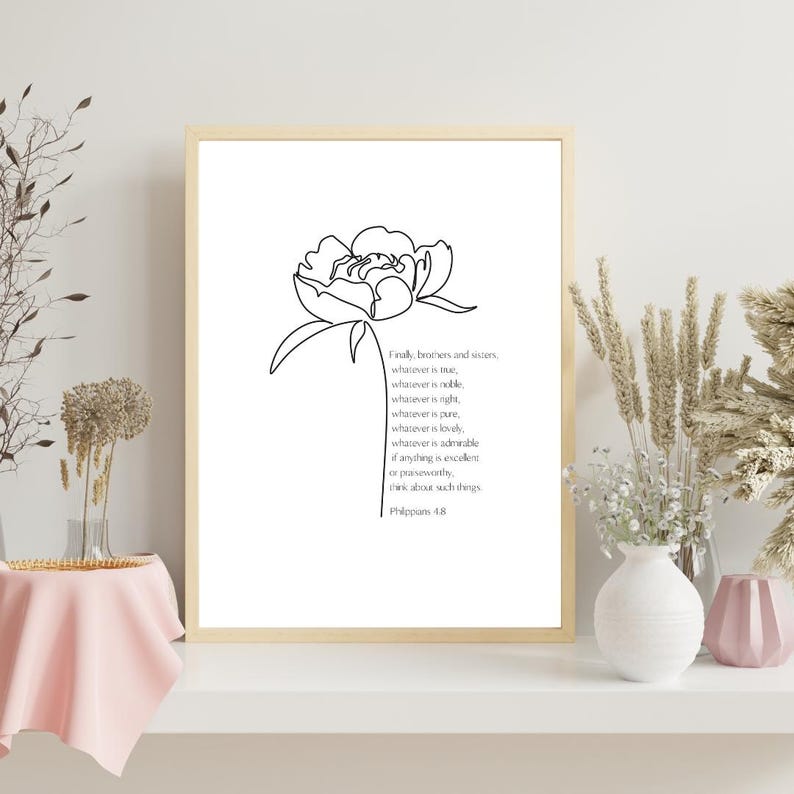 Whatever is Lovely Art. Christian Bible Verse Digital Download ...