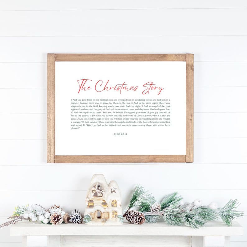 Christmas Story Scripture Art: Elegant Christian Home Decor (digital ...