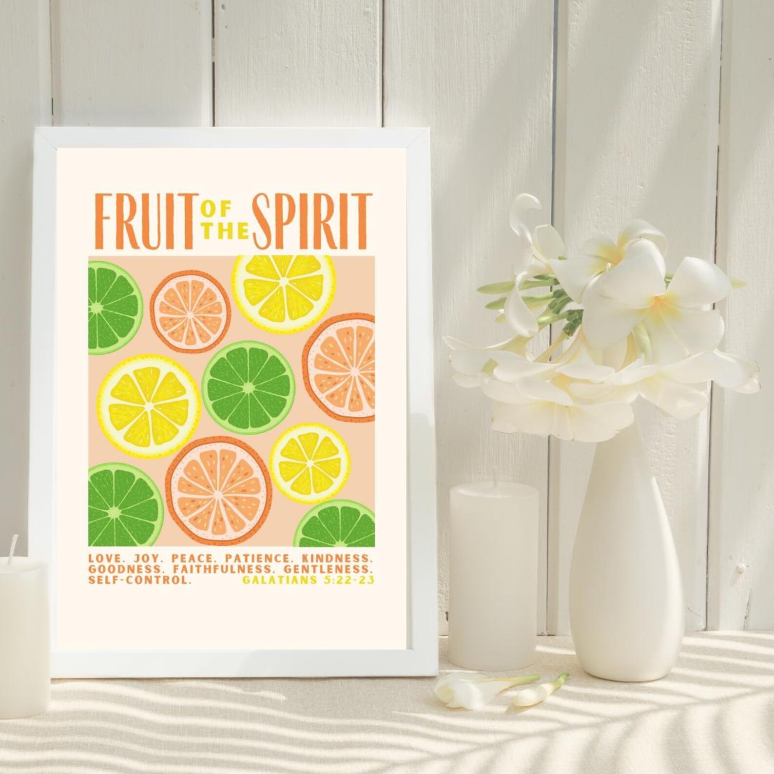 Fruit of the Spirit Poster: Citrus Bible Verse Art (digital Download ...