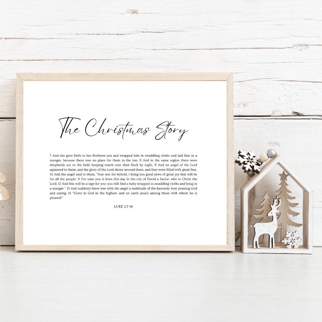 The Birth of Jesus Christmas Story in Black & White. Scripture Based ...