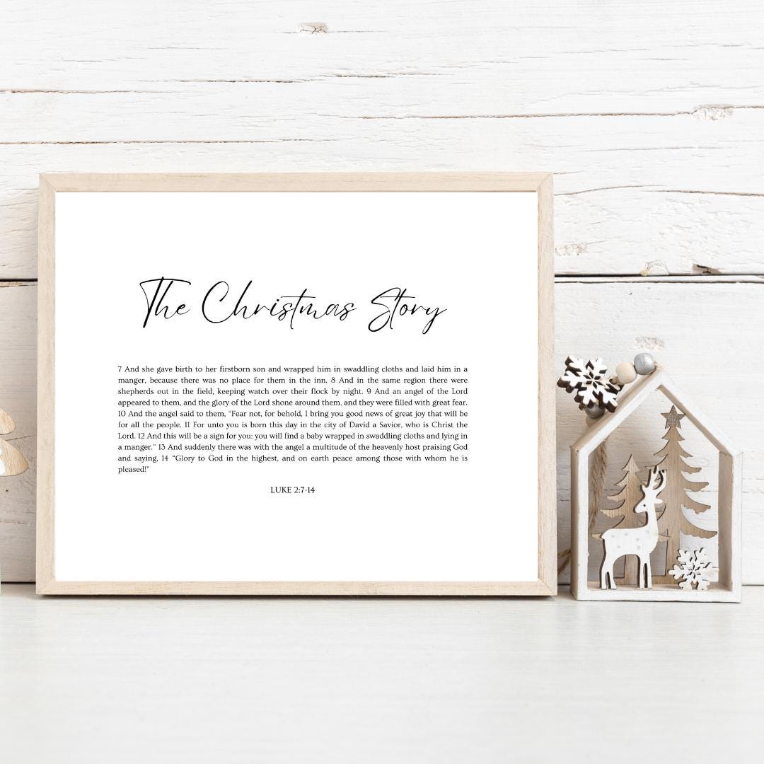 The Birth of Jesus Christmas Story in Black & White. Scripture Based ...
