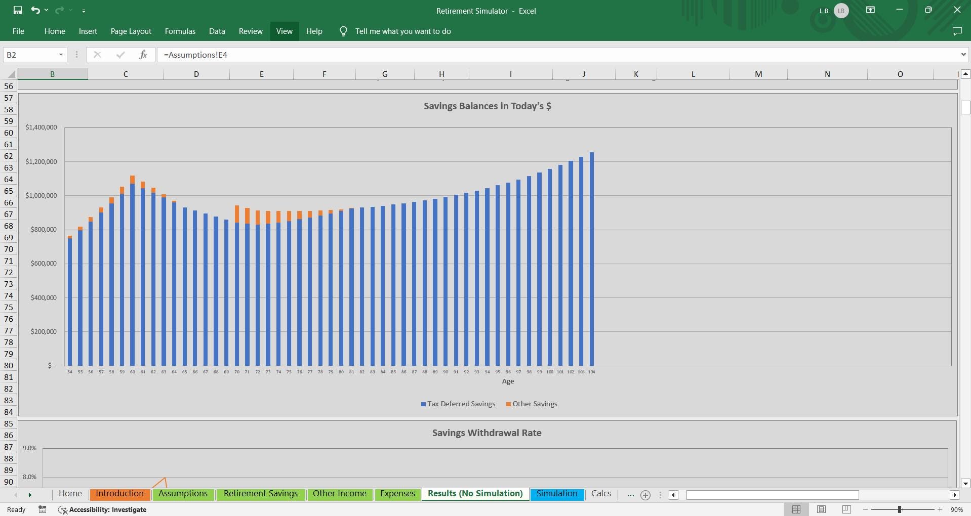 Retirement Planner and Simulation (excel Spreadsheet) - Etsy