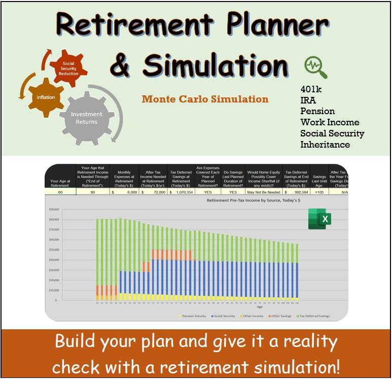 Retirement Planner and Simulation (excel Spreadsheet) - Etsy