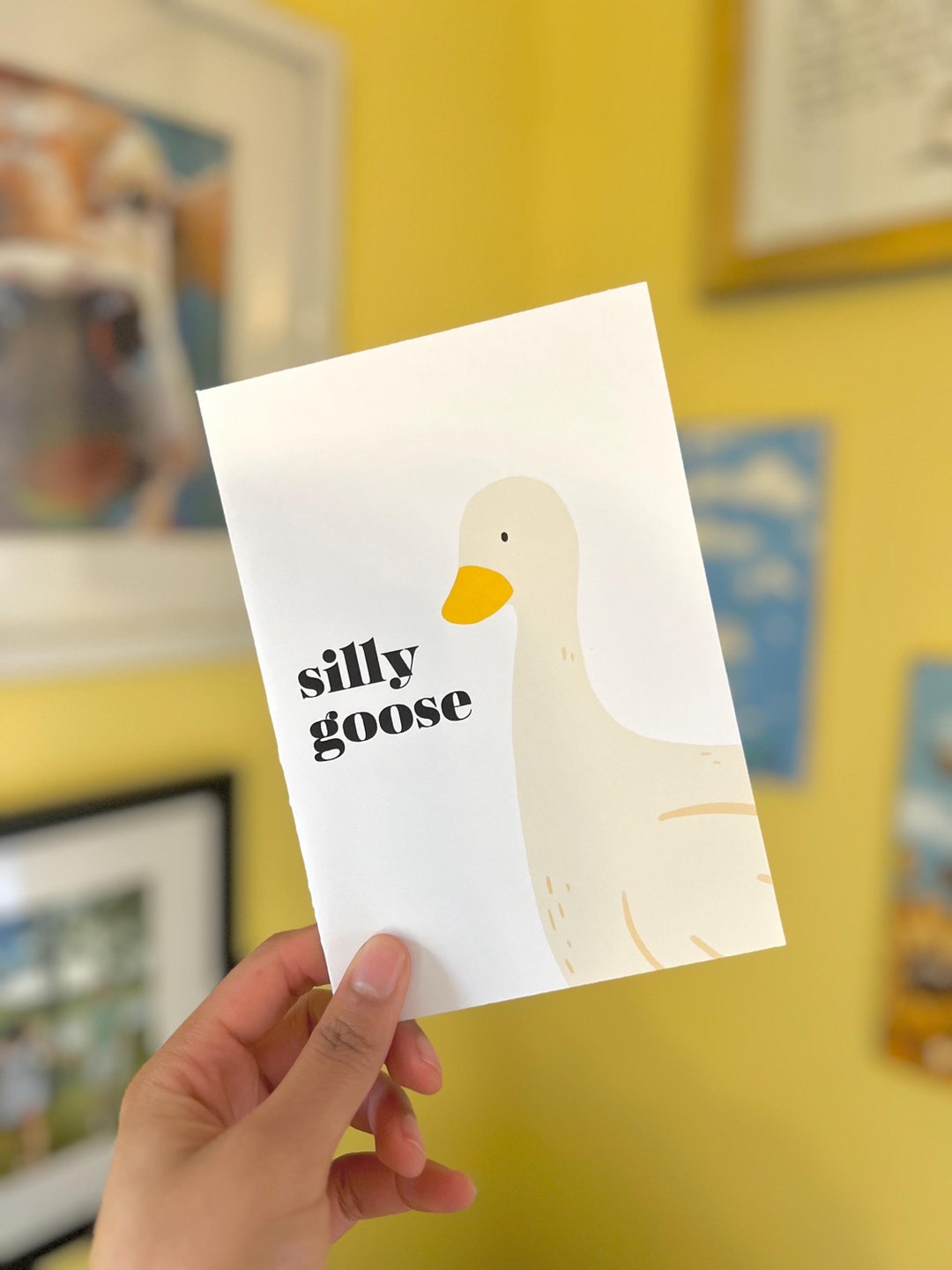 Greeting Card Funny Silly Goose - Cute Animal Greeting Card for ...