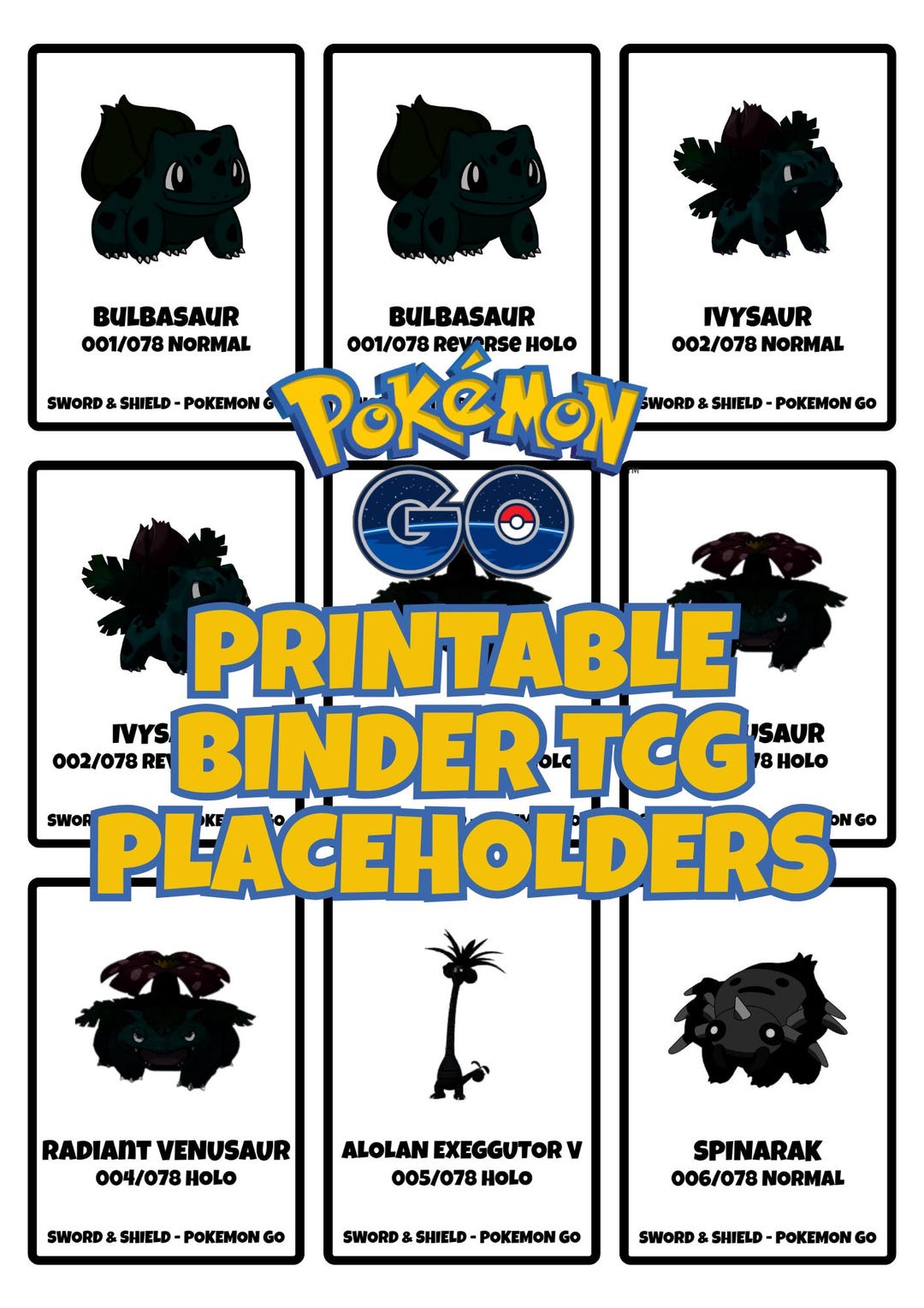 Printable Pokédex Binder Placeholders – Sword & Shield Pokemon Go ...