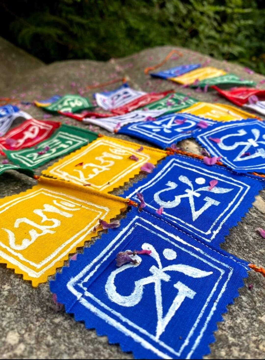 Handmade Prayer Flags – “om Ma Ni Padme Hum” - Etsy