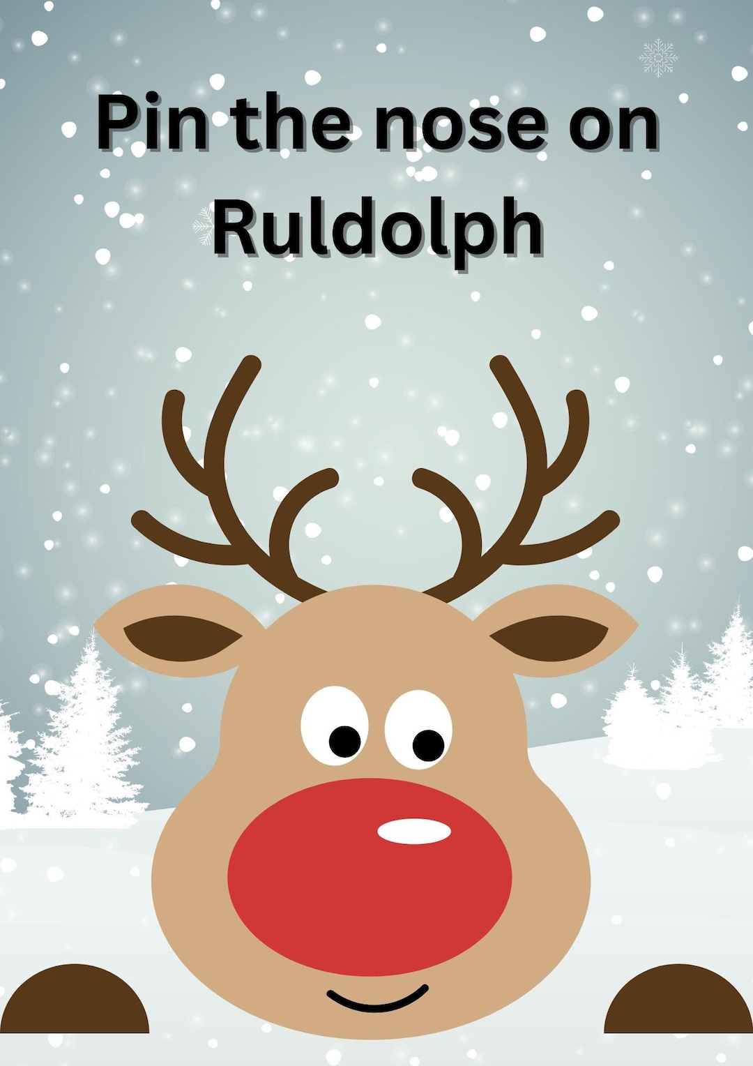 Pin the Nose on Rudolph Christmas Party Game for Kids - Fun Printable ...