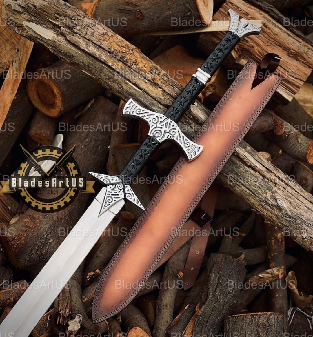Custom Handmade Two Handed Skyrim Sword, Viking Swords, Engraved Long ...
