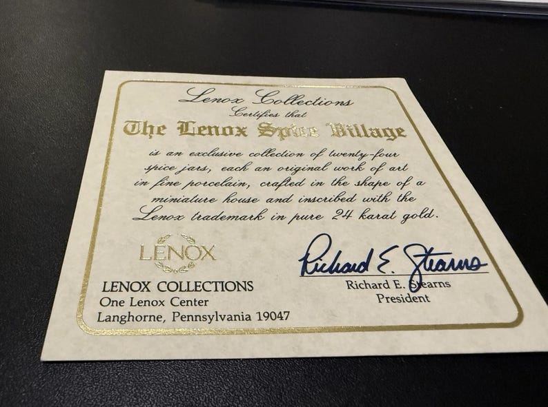 Lenox Spice Village Set Porcelain House 24 Jars With Wooden Rack 1989 ...