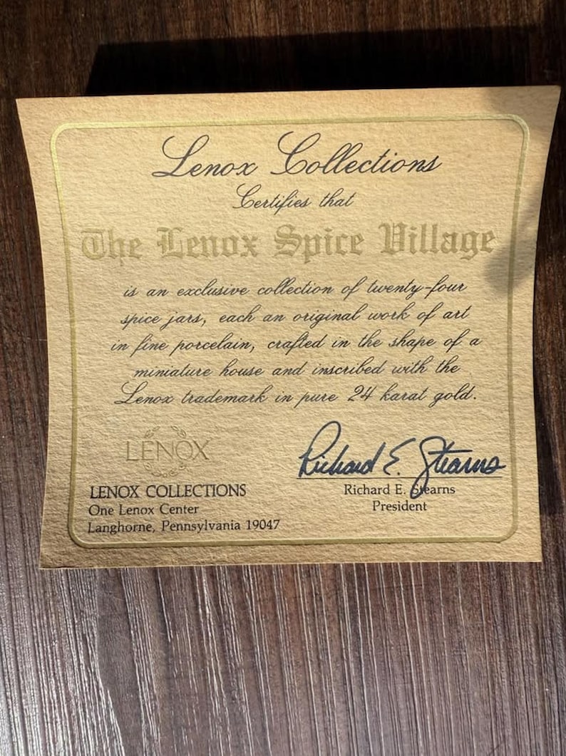 Lenox Spice Village Set Porcelain House 24 Jars With Wooden Rack 1989 ...